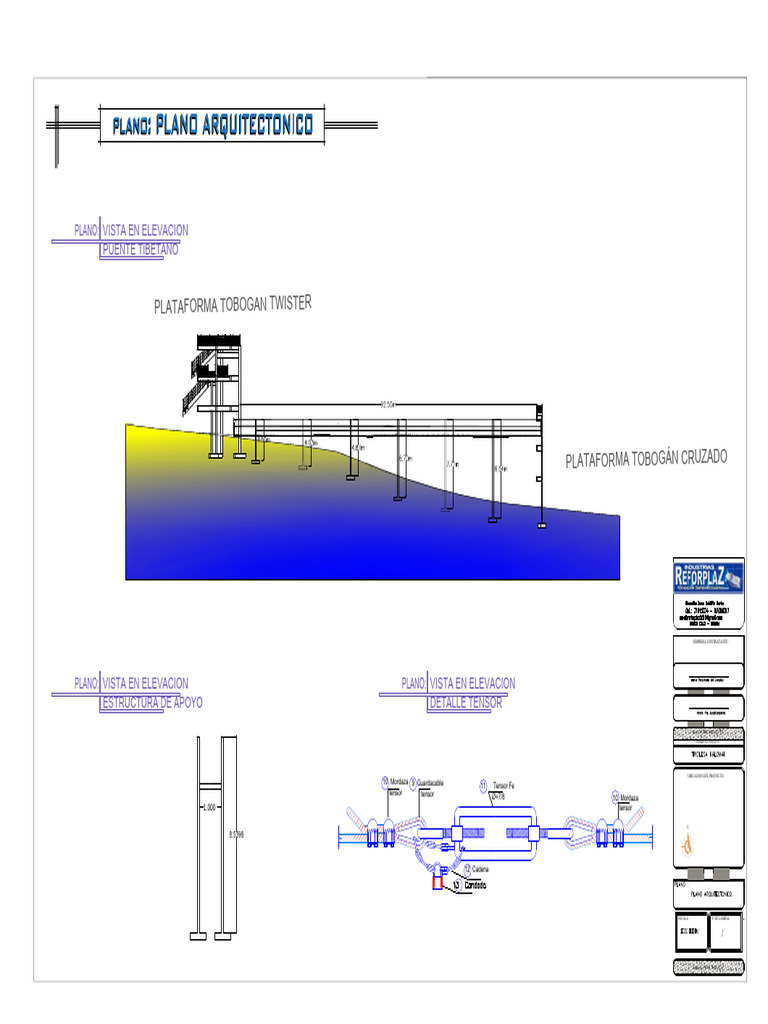 1-PLANO ELEVACION-PUENTE TIBETANO-salida | PDF