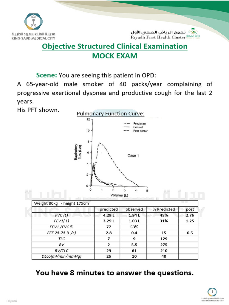 3A-OSCE_KSMC_PFT | PDF | Chronic Obstructive Pulmonary Disease | Respiration