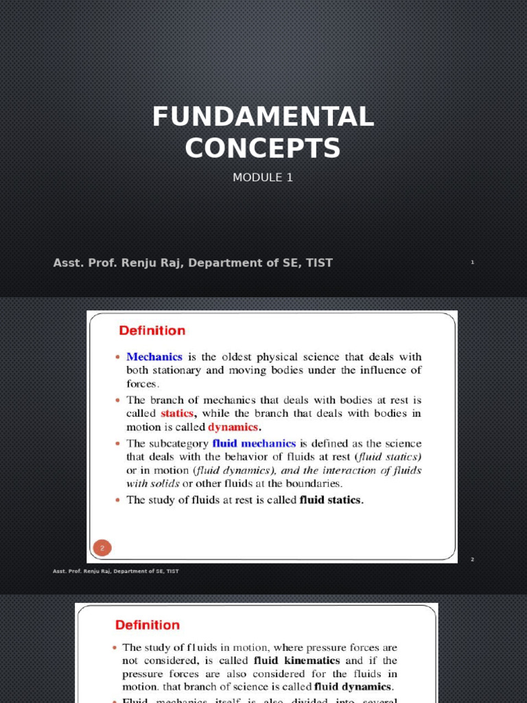 1.1 Fundamental Concepts | PDF | Fluid Mechanics | Mechanical Engineering