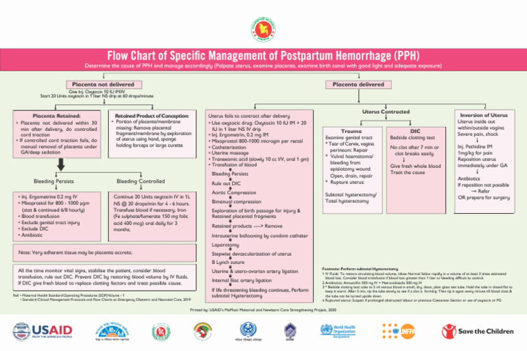 MaMoni MNCSP Flow Chart of Specific Management of Postpartum Hemorrhage ...