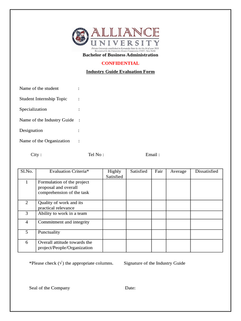 Industry Guide Evaluation Form | PDF