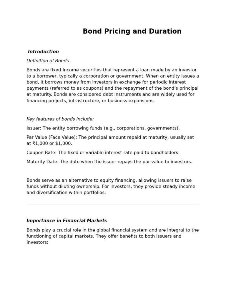 Financial Modeling As Document | PDF | Bonds (Finance) | Bond Duration