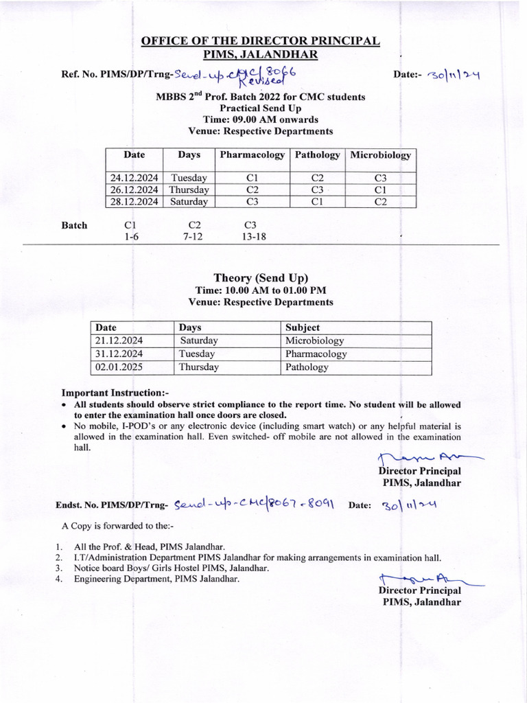 Revised MBBS 2nd Prof. Batch 2022 Send up CMC Students | PDF | Medicine | Health Care