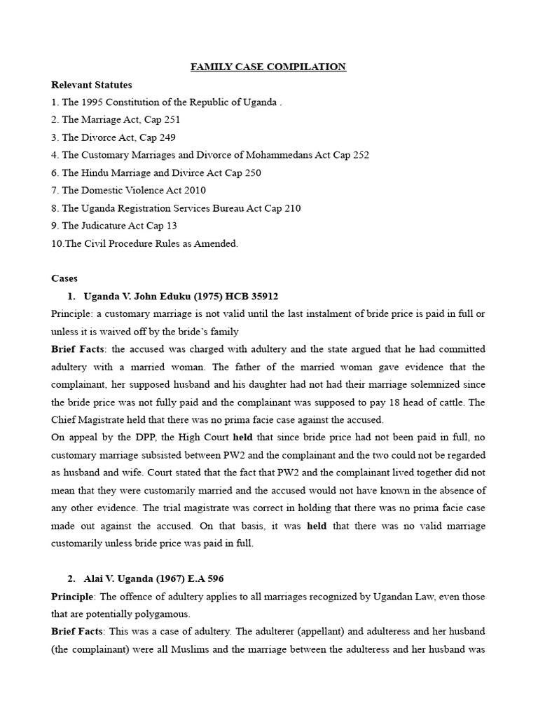 Family Case Compilation | PDF | Marriage | Wedding