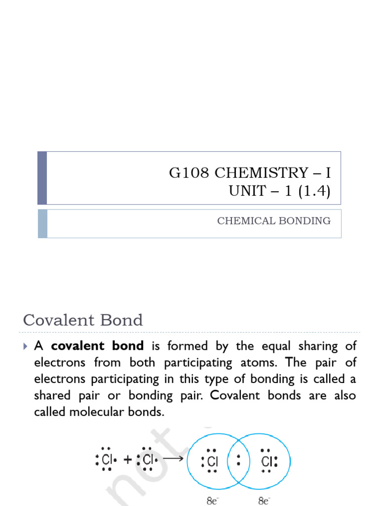 Types of Chemical Bonds Explained | PDF