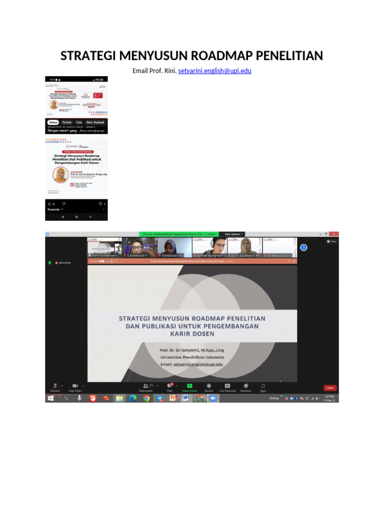 Catatan Seminar Strategi Menyusun Roadmap Penelitian | PDF
