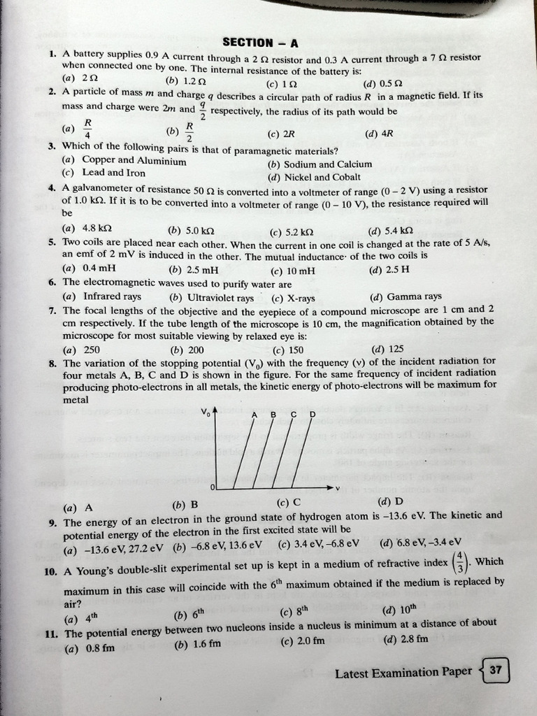 Pb 1 Re Test 1 Pdf Diffraction Electron