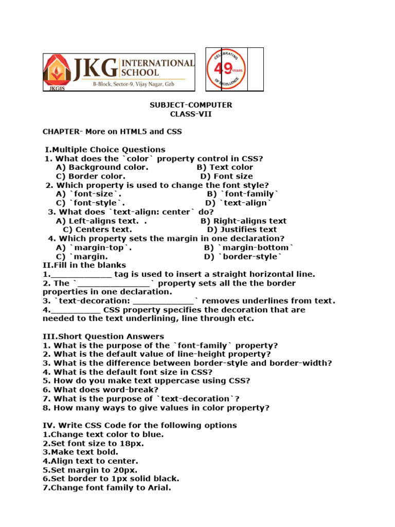 Class-7 Ch-5 Worksheet | PDF