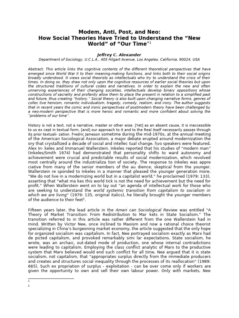 Modem Anti Post and Neo | PDF | Socialism | Capitalism