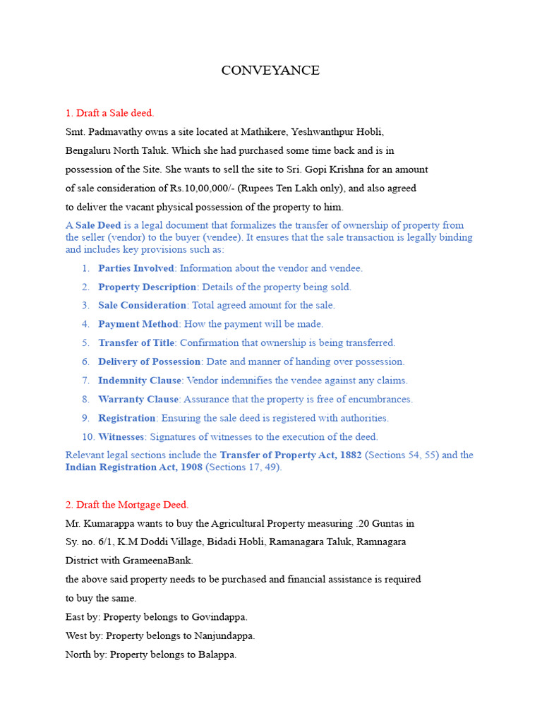 Conveyance Introduction-1 | PDF | Mortgage Law | Lease