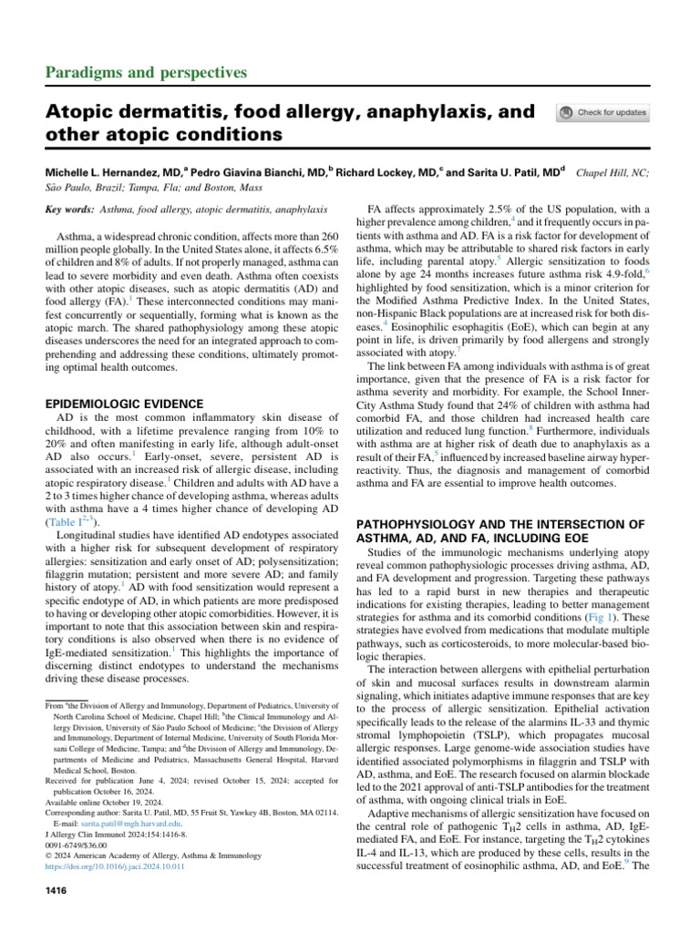 Understanding Atopic Diseases and Management | PDF | Allergy | Asthma