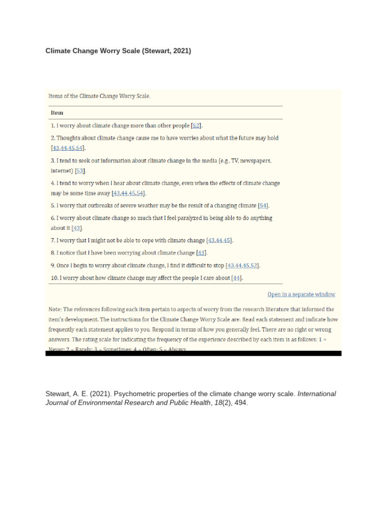 Climate Change Worry Scale Analysis | PDF