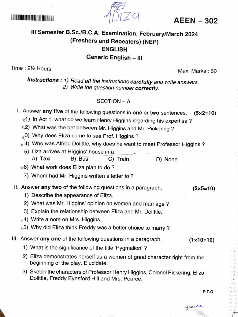 English 2024 2 Pdf Pygmalion Play