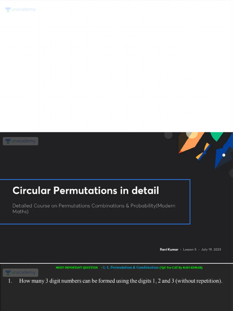 Circular Permutations in Detail With Anno | PDF