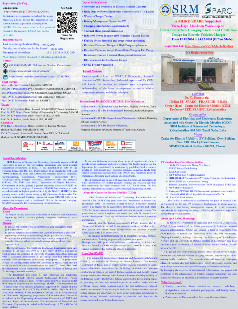 SPARC 3days Hands On Workshop | PDF | Electric Vehicle | Battery Charger