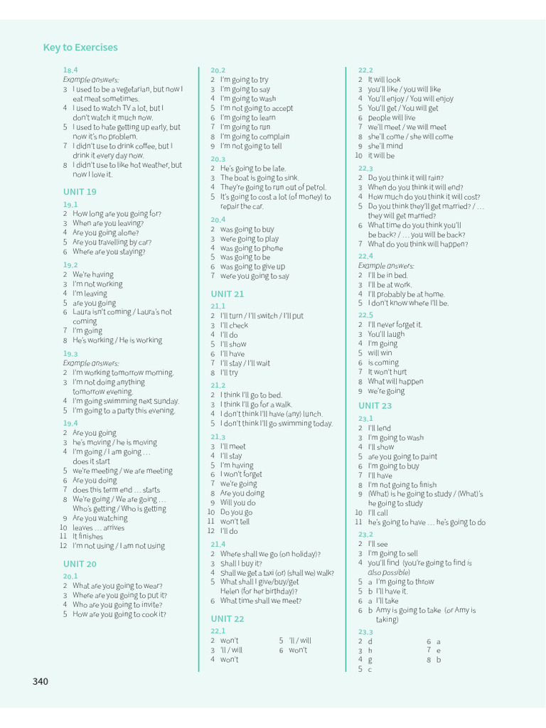 Tense Revision Future Tenses Answer Key | PDF