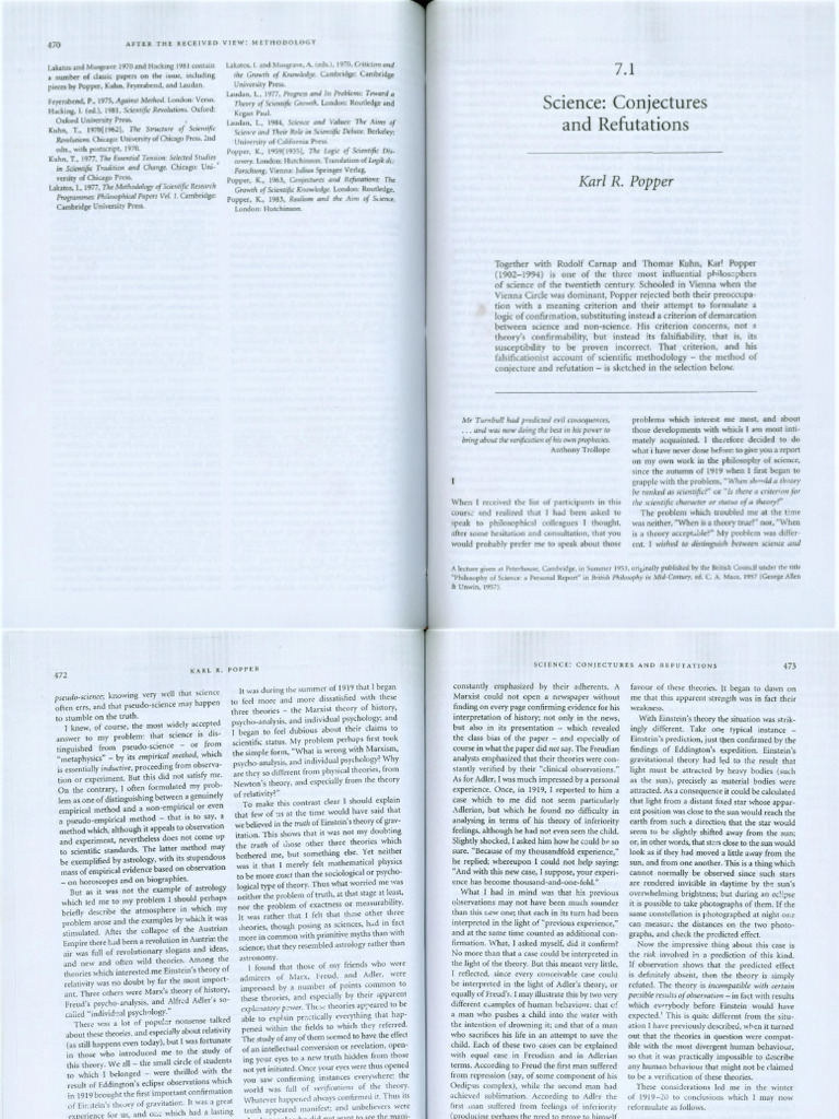 Philo+of+Sci Science-Conjectures+and+Refutations Pg471-488++unit+4 | PDF