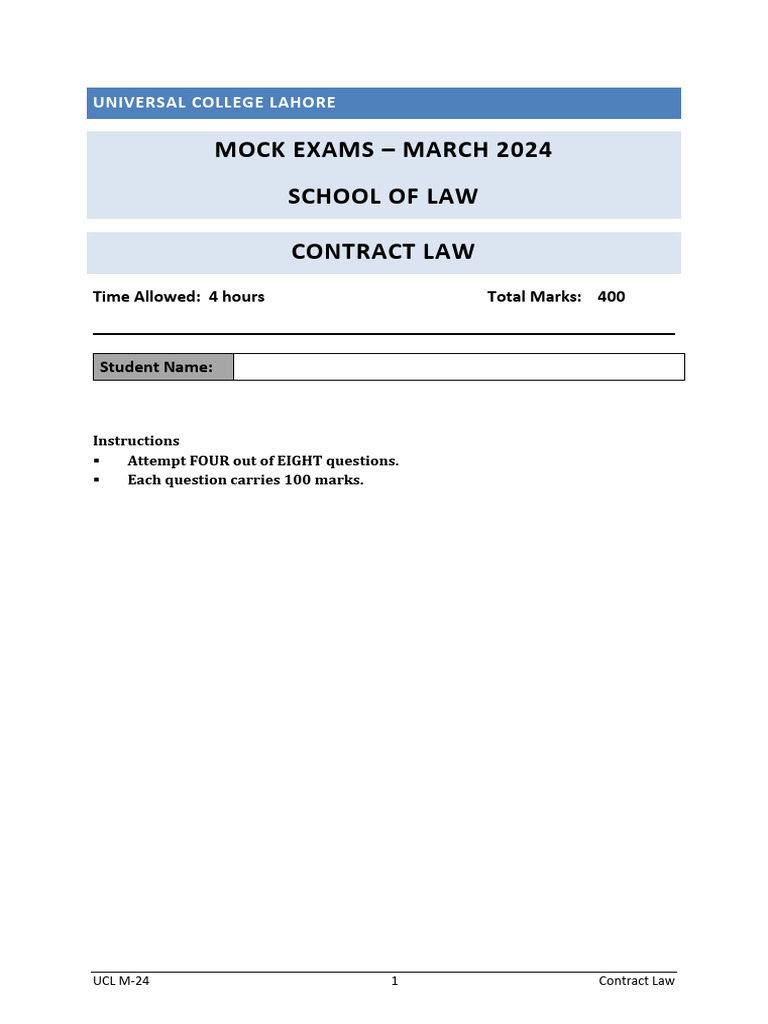Contract Law | PDF | Private Law | Common Law