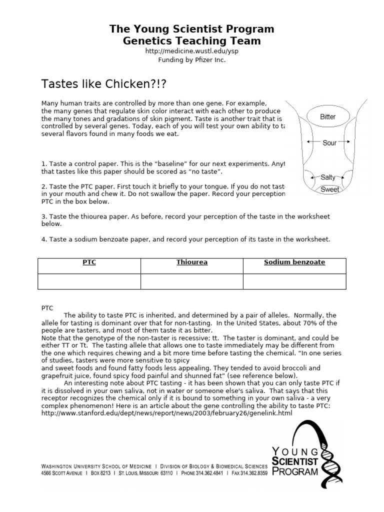 Taste_Strips | PDF | Taste | Genetics