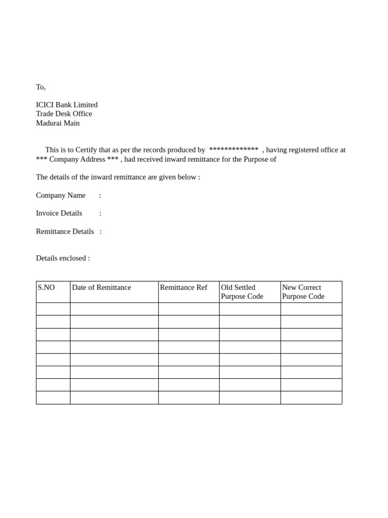 CA Certificate for Foreign Remittance | PDF