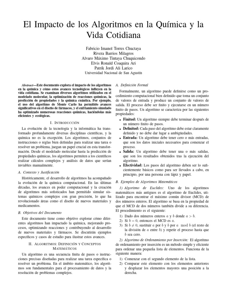 Tif 2 | PDF | Algoritmos | Moléculas