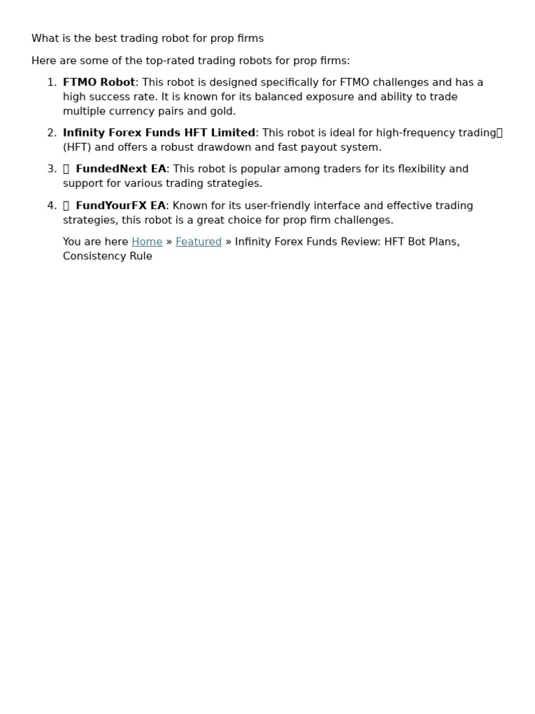 What Is The Best Trading Robot For Prop Firms | PDF | Foreign Exchange ...