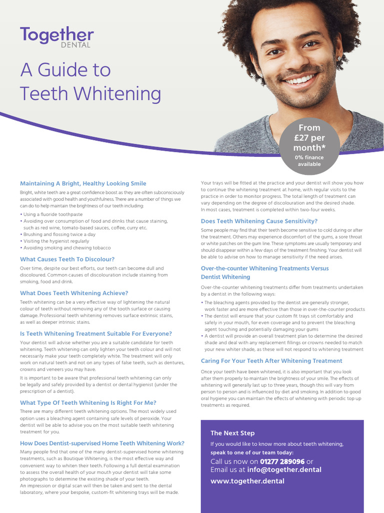 Together Dental Patient Guide Teeth Whitening | PDF | Dentistry | Dentistry Branches