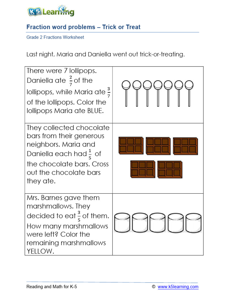 Grade 2 Fractions Word Problem F | PDF