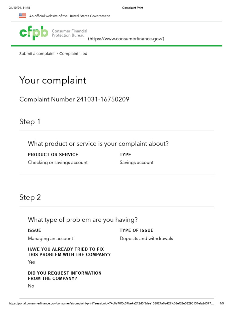 Complaint Print | PDF