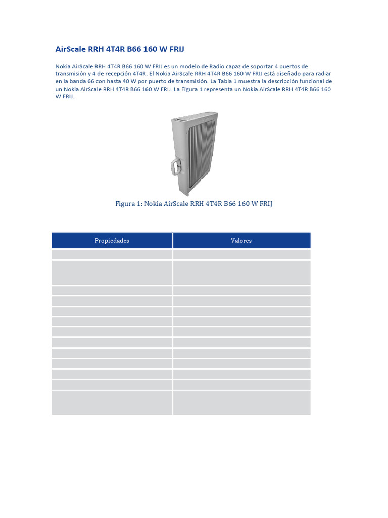 Airscale RRH 4t4r b66 160 W Frij | PDF | Ingeniería Informática ...