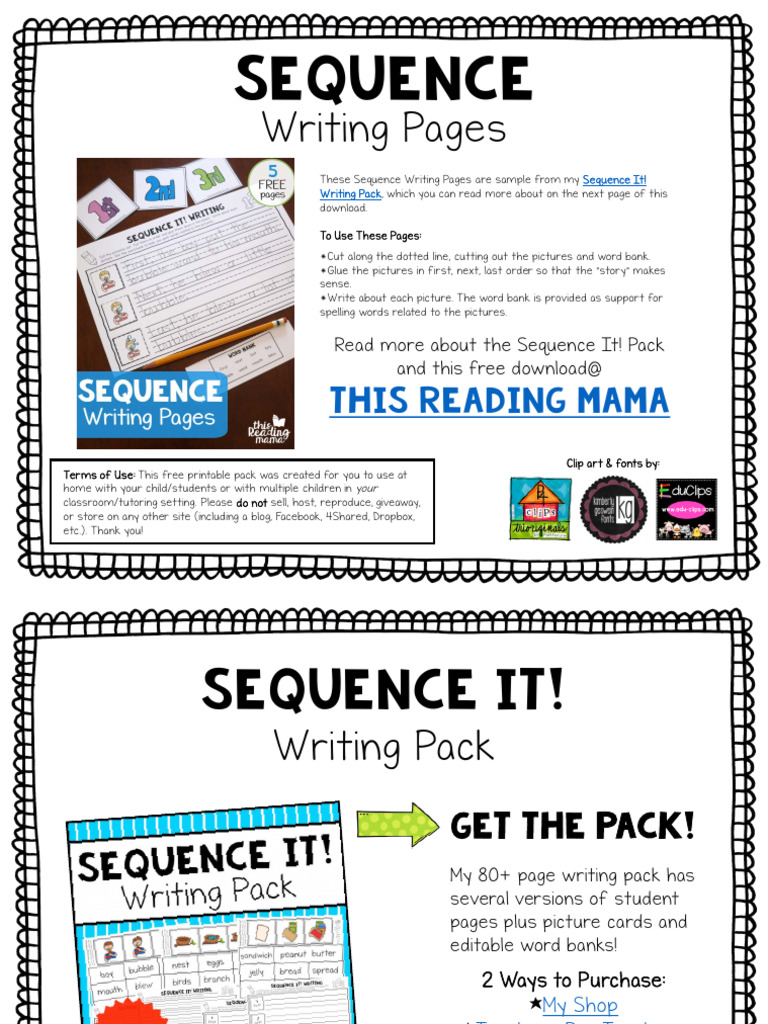 Free Sequence Writing Pages Download | PDF