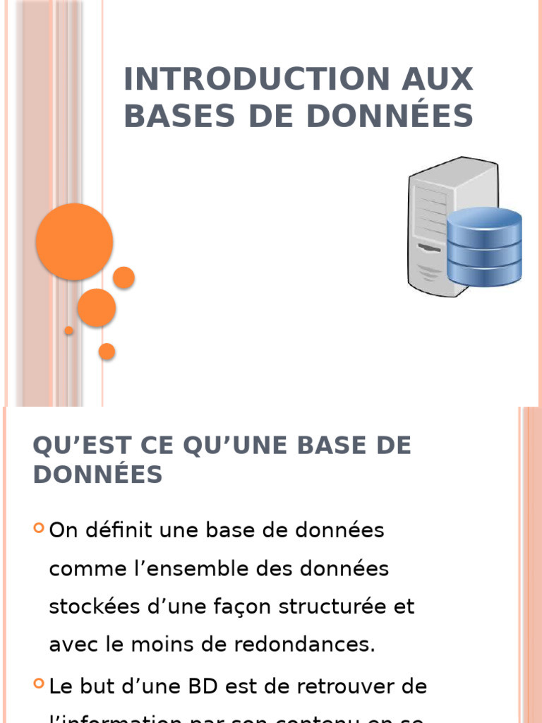 Introduction aux bases de données | PDF | Bases de données | Données informatiques