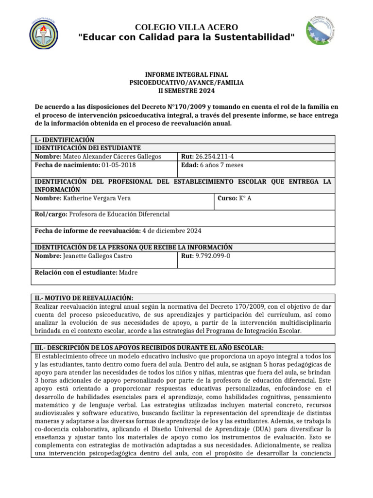 MATEO | PDF | Aprendizaje | Educación especial