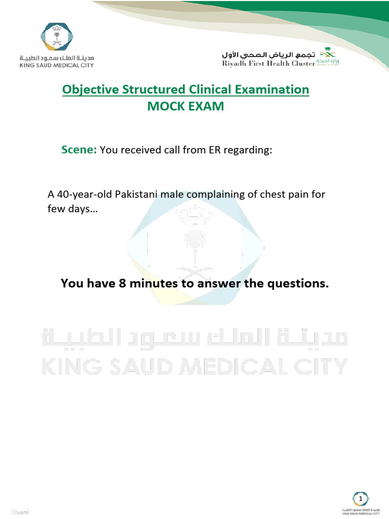 2A-OSCE KSMC Pericarditis | PDF | Cardiovascular Diseases | Internal Medicine