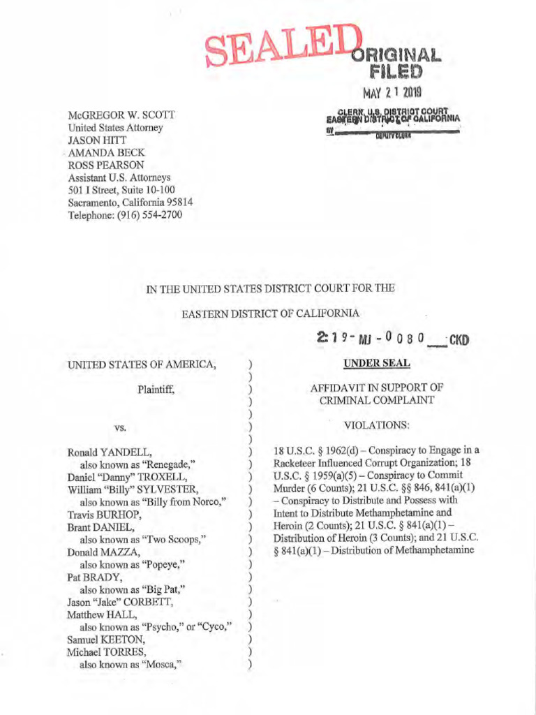 Aryan Brotherhood COMPLAINT | PDF