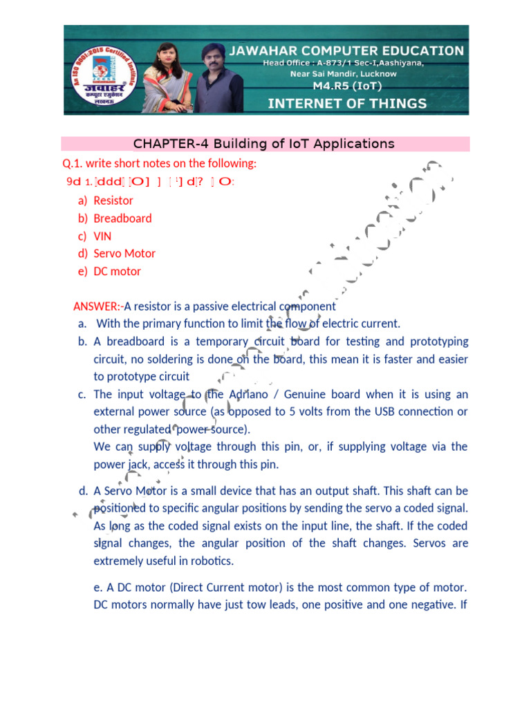 CHAPTER-4-Building-of-IoT-Applications | PDF | Integer (Computer Science) | Direct Current