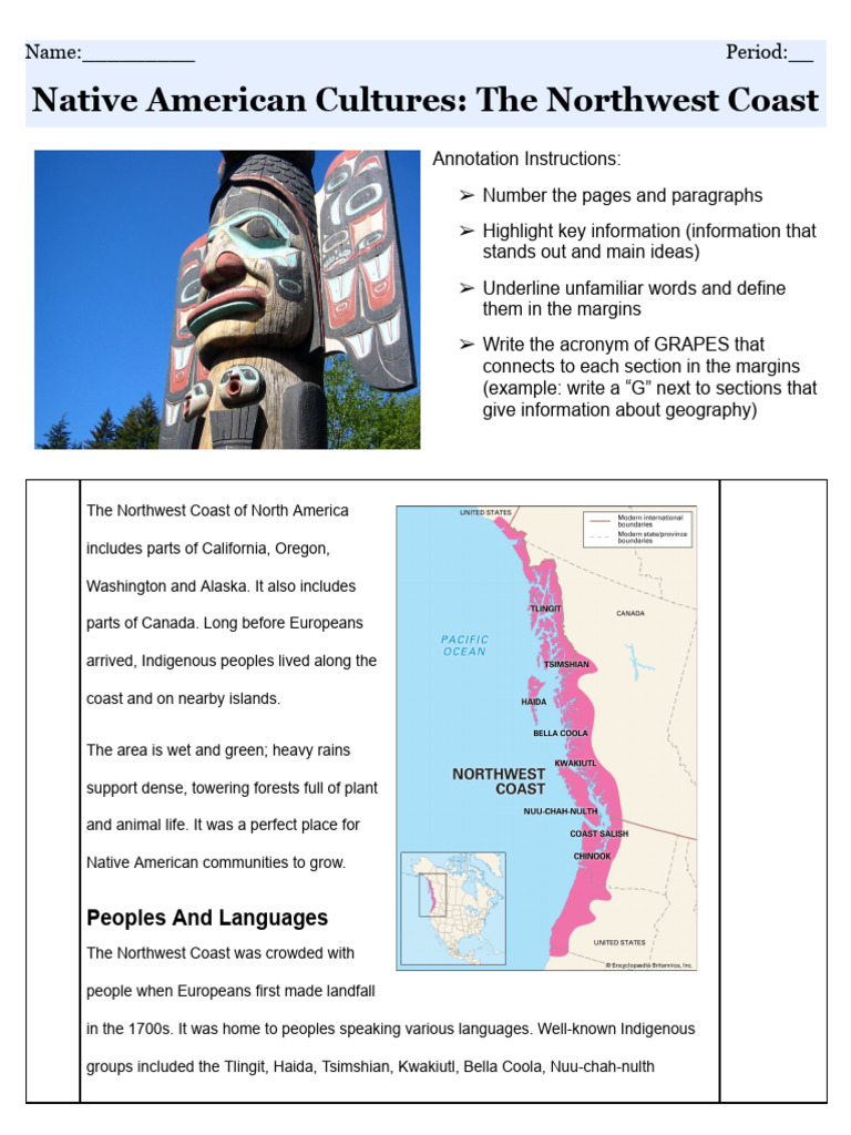 Native American Cultures - The Northwest Coast | PDF | Indigenous ...