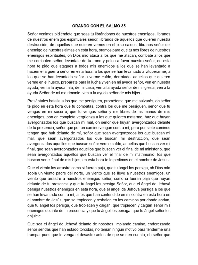 ORANDO CON EL SALMO 35 | PDF