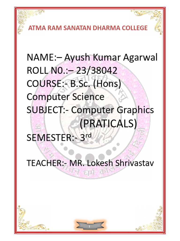 CG-Practical Ayush | PDF | Computer Graphics | Graphics CG-Practical Ayush | PDF | Computer Graphics | Graphics