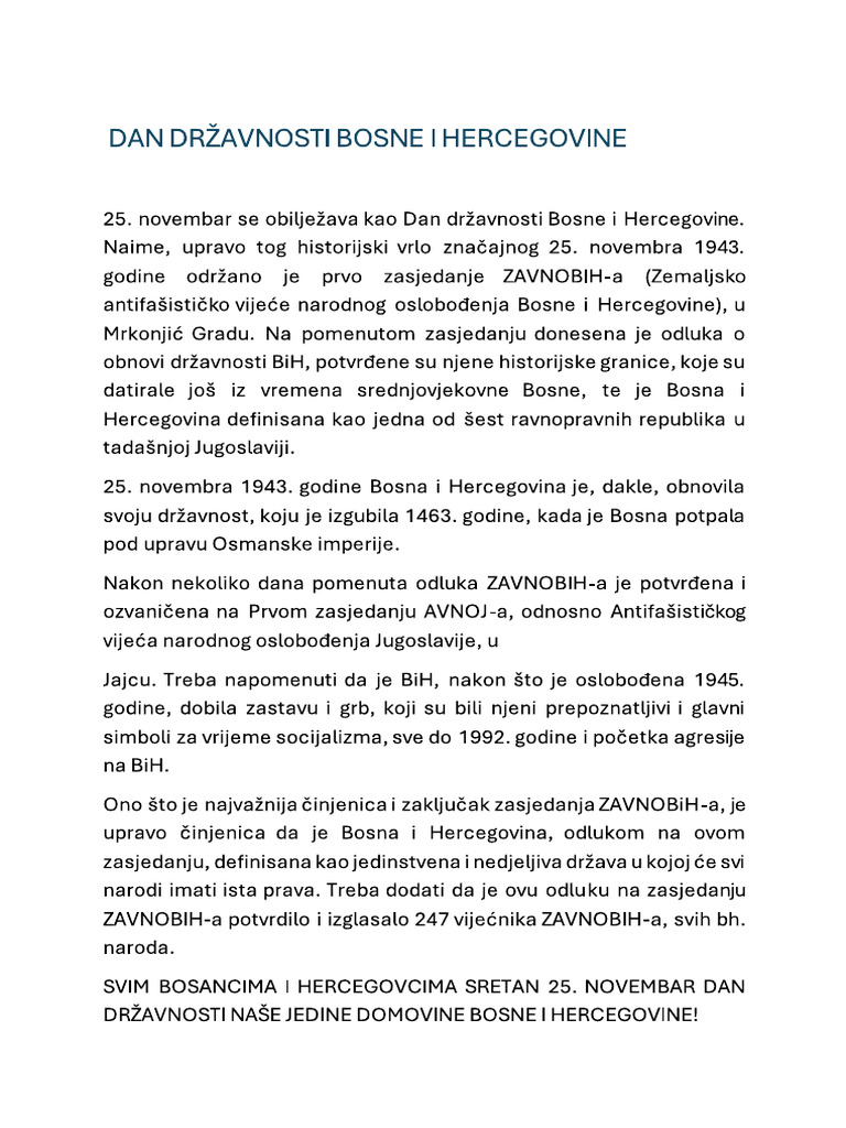 Dan Drzavnosti | PDF