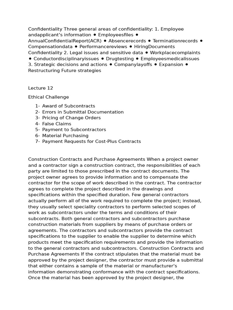 Confidentiality Three General Areas of Confidentiality | PDF ...