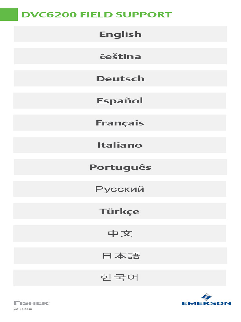 Manuals Guides Fisher Fieldvue dvc6200 Field Support en 190032 | PDF