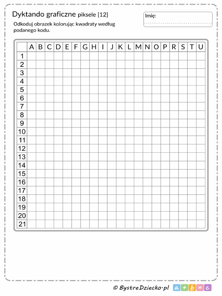 Dyktando Graficzne Piksele 0012 Balwan Zima p2 | PDF