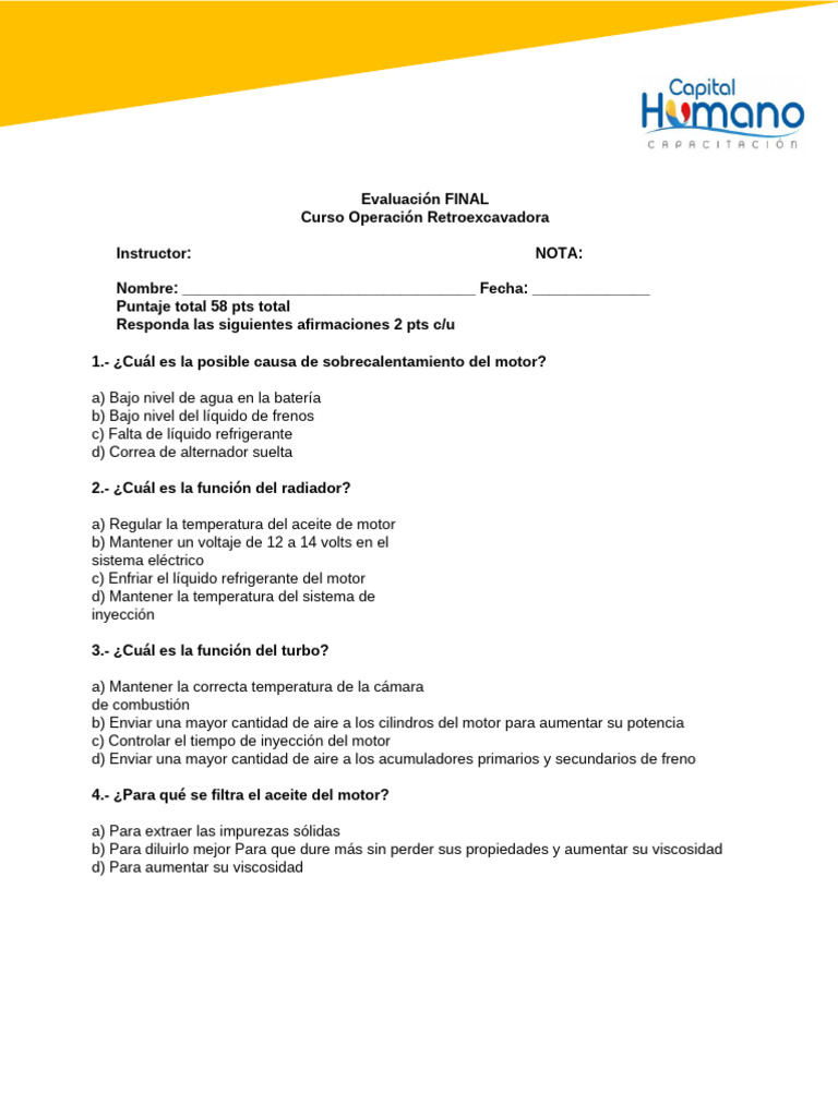 EV. Final RETROEXCAVADORA | PDF | Líquidos | Motores