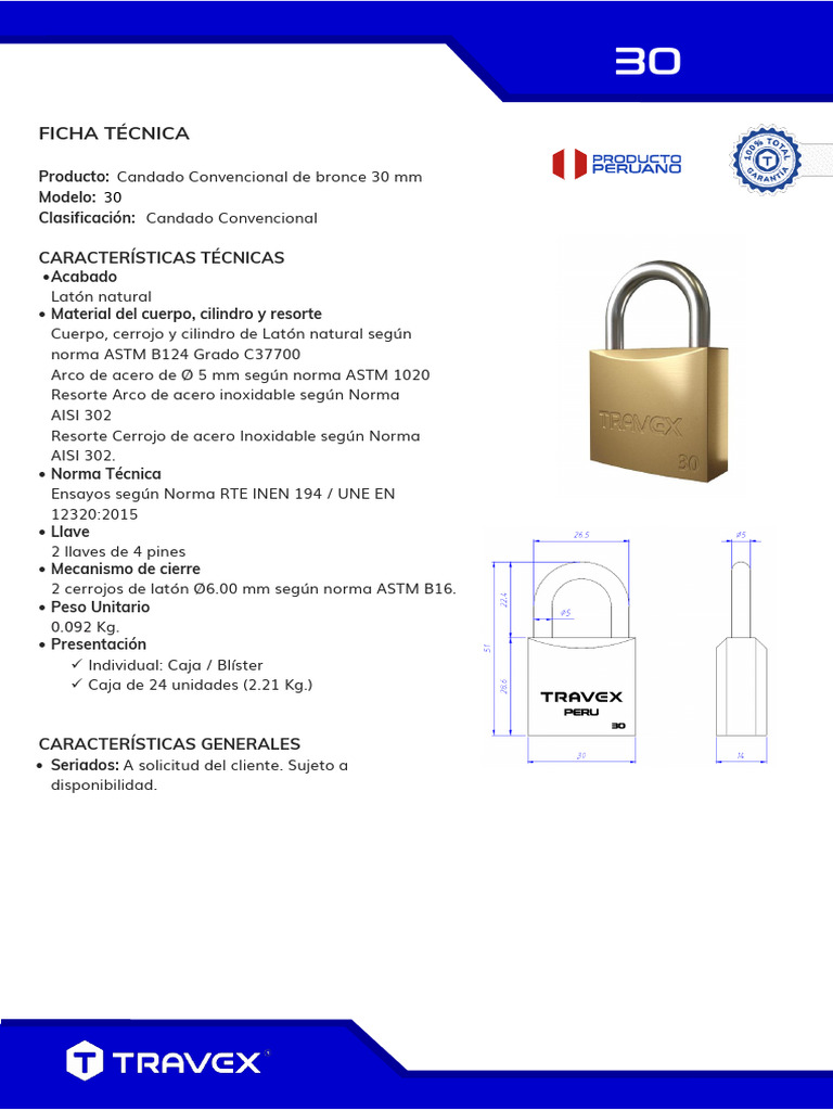 Candado 30 Travex | PDF