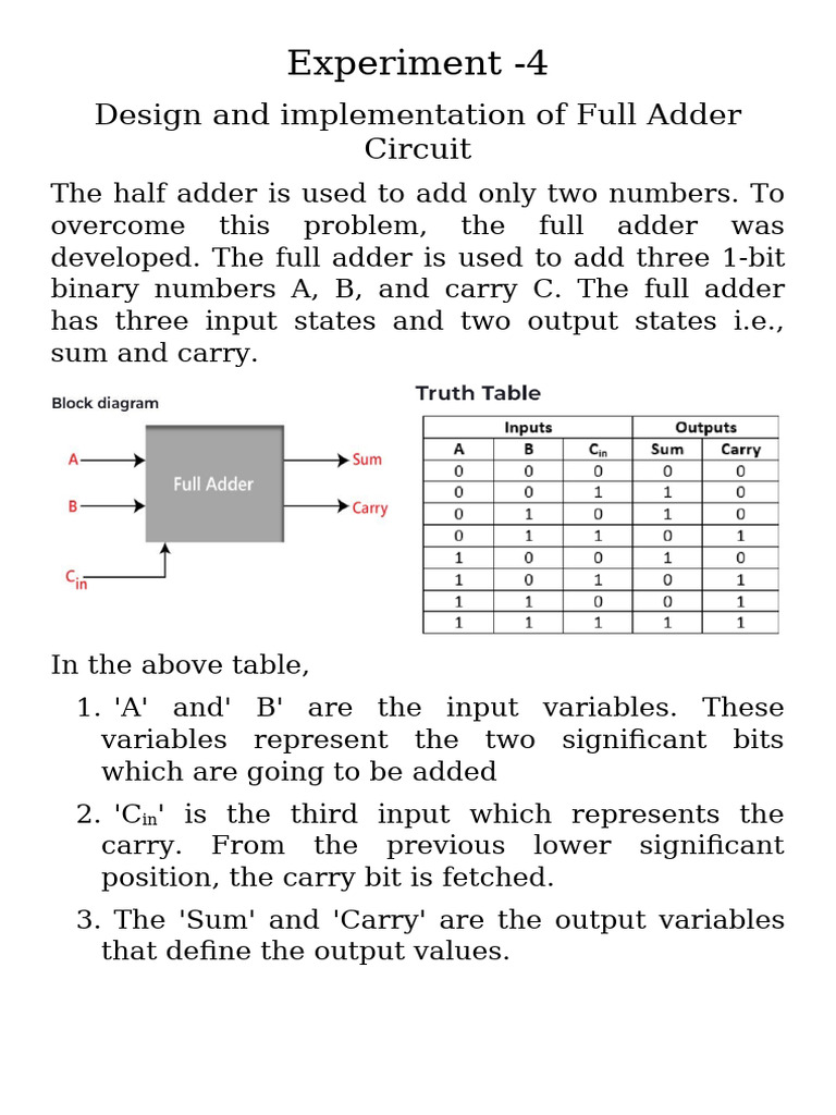 Full Adder Using Xilinx | PDF