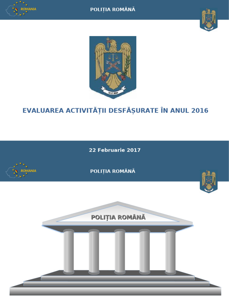 Activitatea Politiei Romane in Anul 2016 | PDF