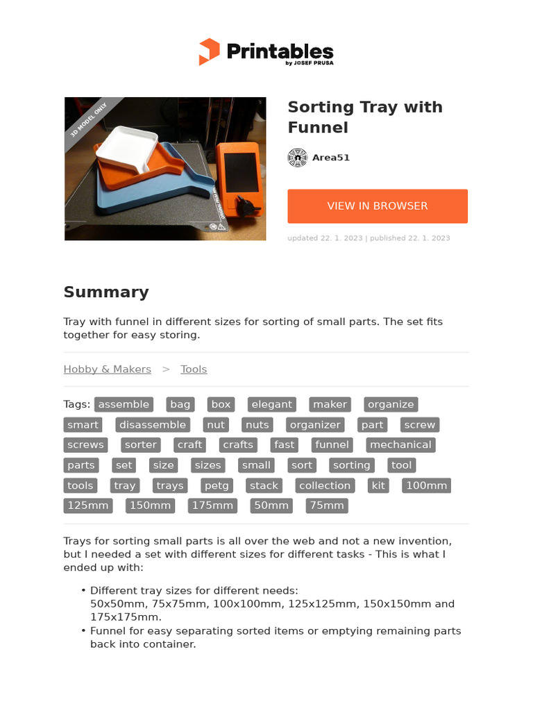 114308-sorting-tray-with-funnel-3297c347-8e7c-4b84-bbed-9ea65cec8c10 | PDF