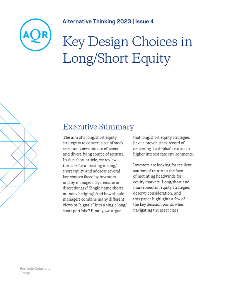 AQR Alternative Thinking - Key Design Choices in Long Short Equity ...