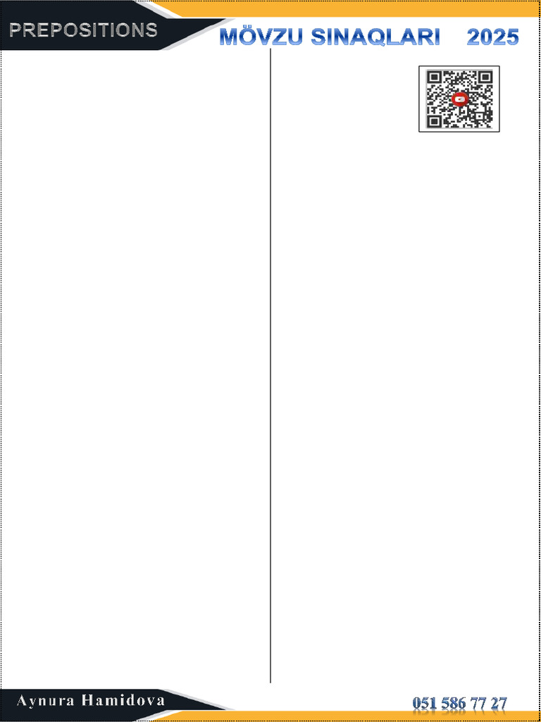Preposition S Movzu Sinaqlari 2025-1 | PDF